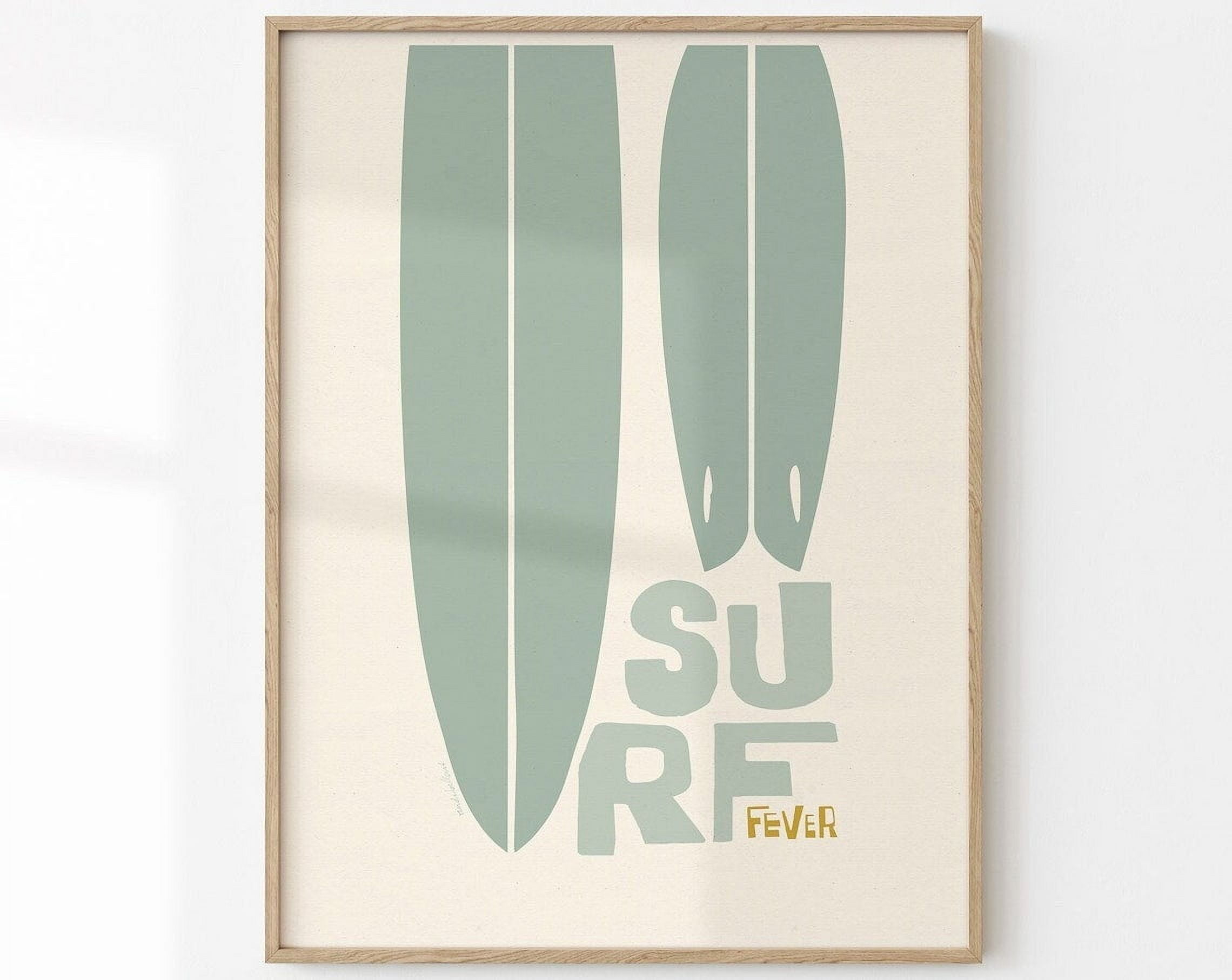 DOPAPRINT Surf Fever Poster Minimalist Retro Surf Inspired Gift For ...