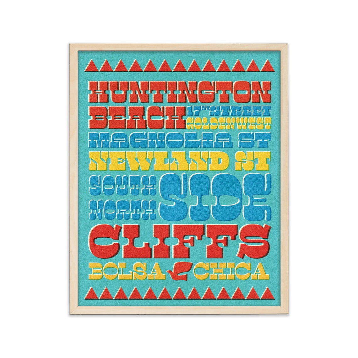 DOPAPRINT Surf Huntington Beach!, Retro Typographical Poster Of ...