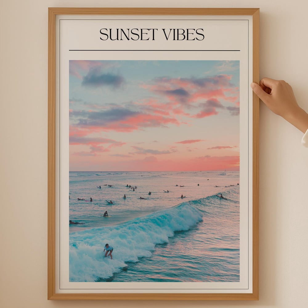 DOPAPRINT Surf Poster- Vintage Beach Print for Coastal Decor, Ocean ...