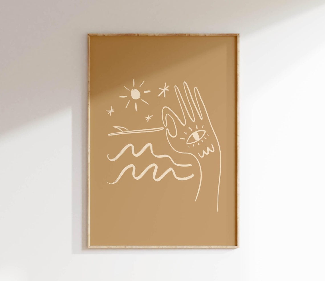 DOPAPRINT Surf Print Beach Wall Art Surf Poster Minimalist Surfing ...