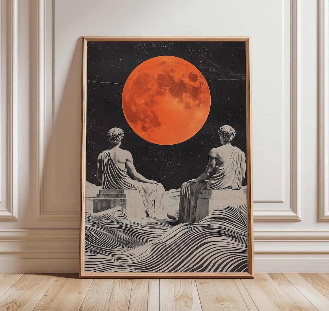 DOPAPRINT Surreal Greek Statue Poster, Retro Futurist Wall Art ...