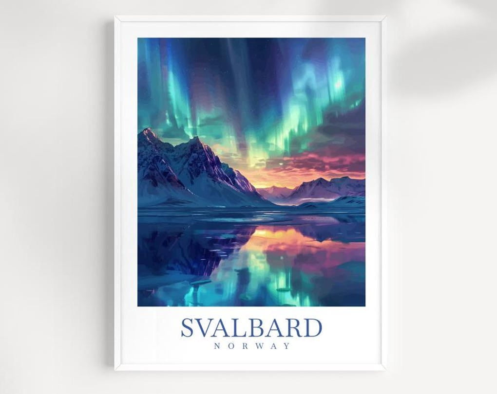 DOPAPRINT Svalbard Travel Print Wall Art Norway Wall Hanging Home Decor ...