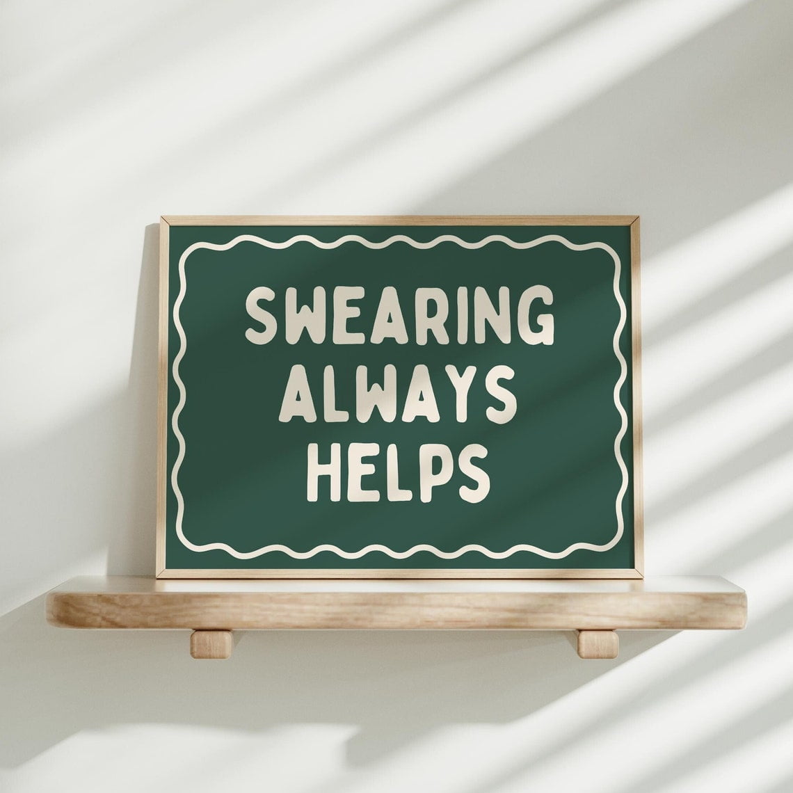 DOPAPRINT Swearing Always Helps, Cool Living Room Decor, Retro Funky ...