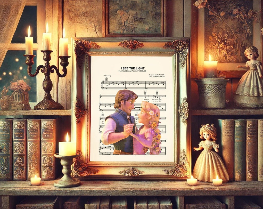 DOPAPRINT Tangled Rapunzel And Flynn Dance I See The Light Sheet Music ...