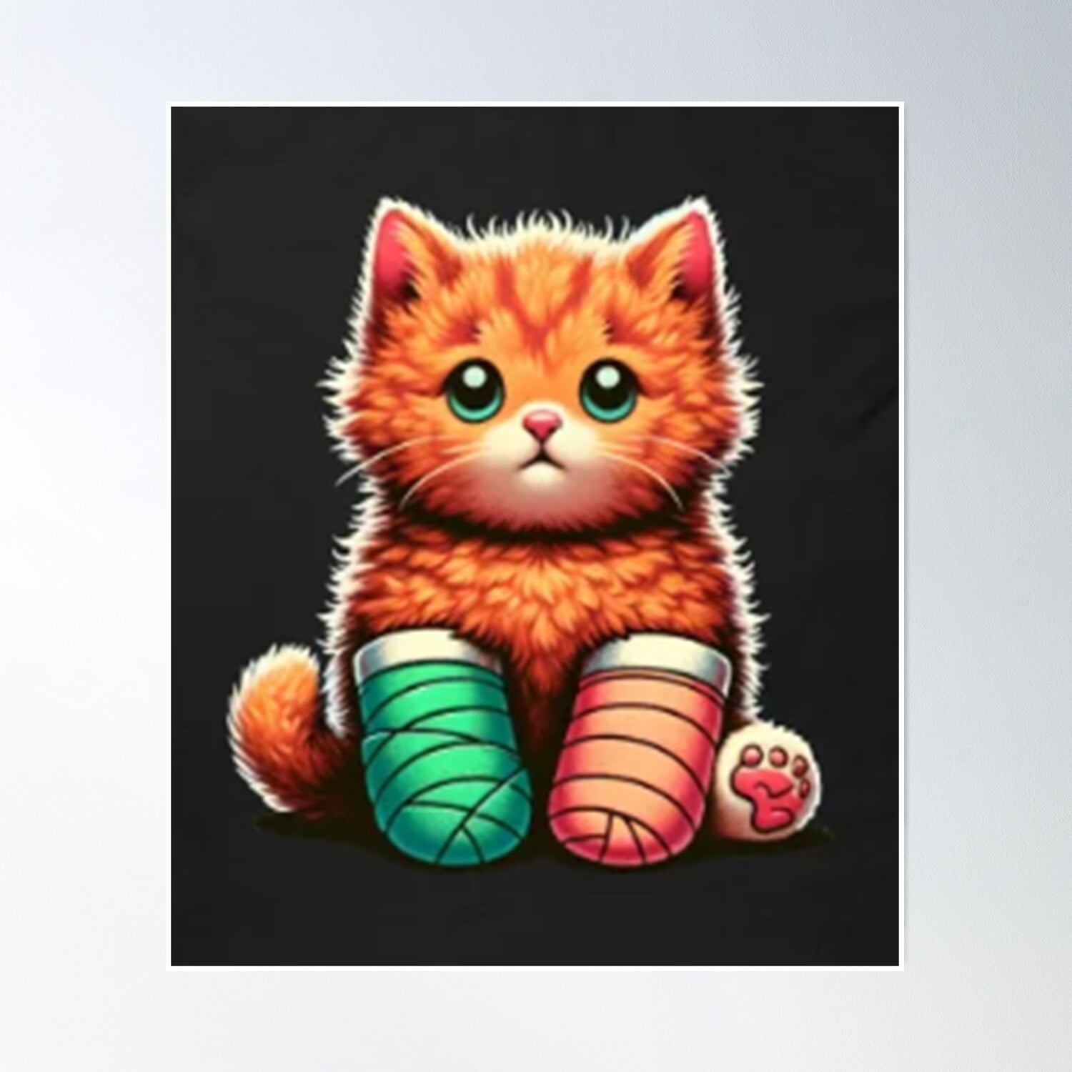 DOPAPRINT Tater Tot Cat Injured But Adorable Kitten With Colorful Casts ...