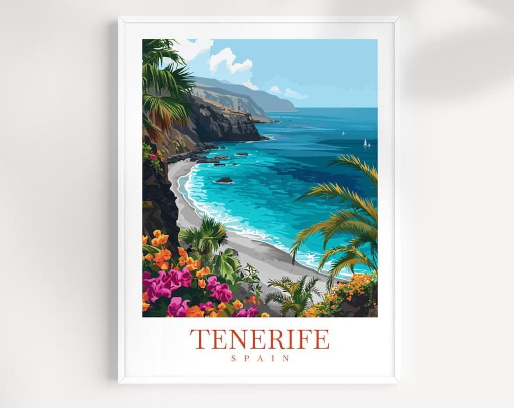 DOPAPRINT Tenerife Travel Print Spain Wall Art Tenerife Poster Wall ...