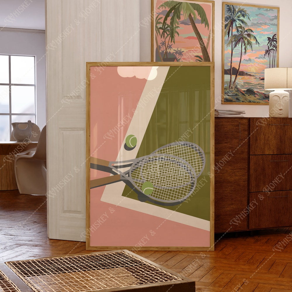 DOPAPRINT, Tennis Court Art Print, Preppy Tennis Art, Tennis Poster ...