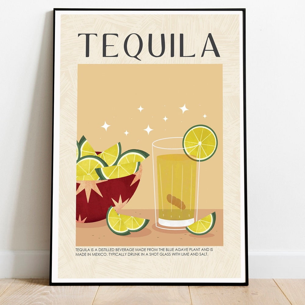 DOPAPRINT Tequila print, cocktail wall art, bar art, alcohol print ...