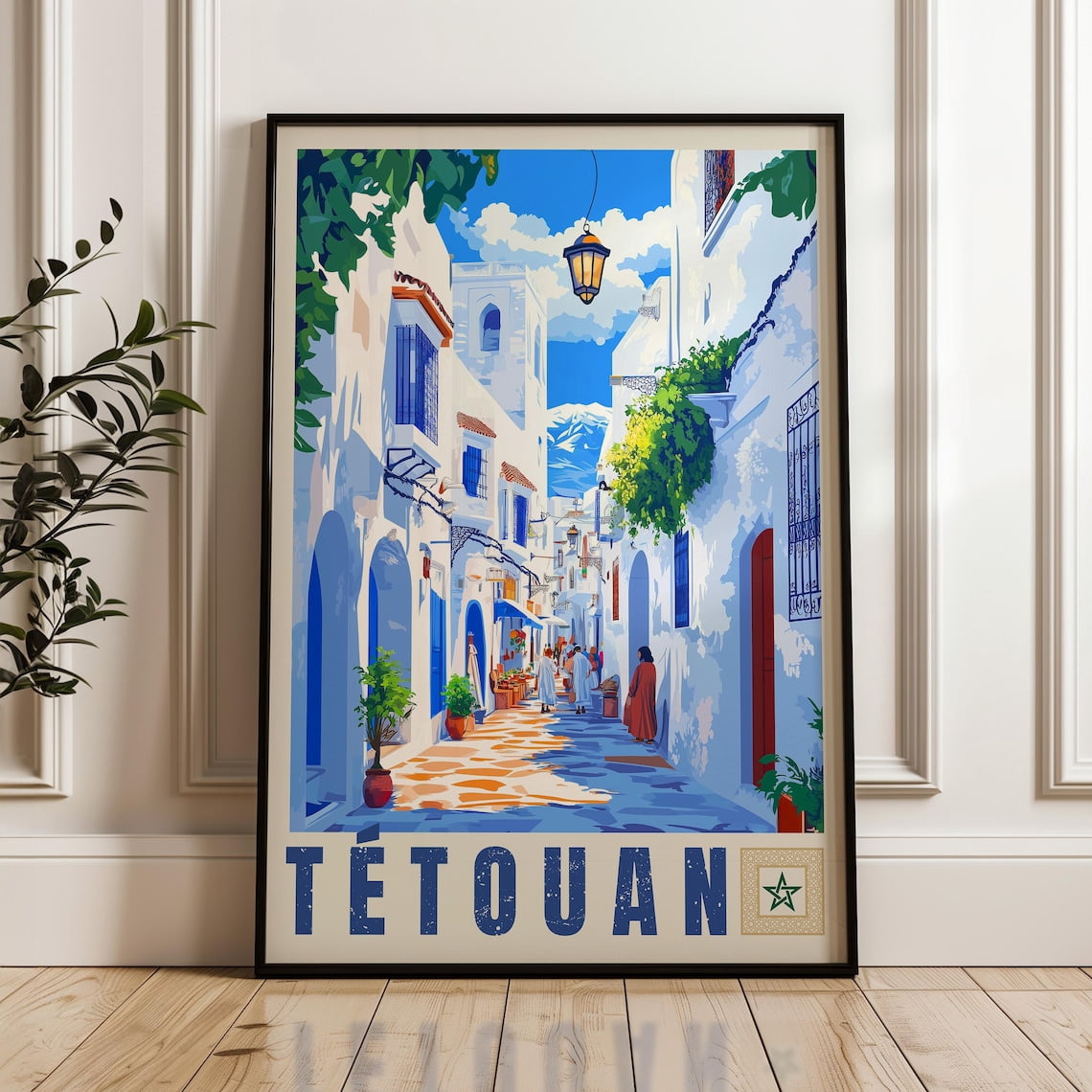 DOPAPRINT Tetouan Travel Poster - Morocco Wall Art Print, Illustration ...