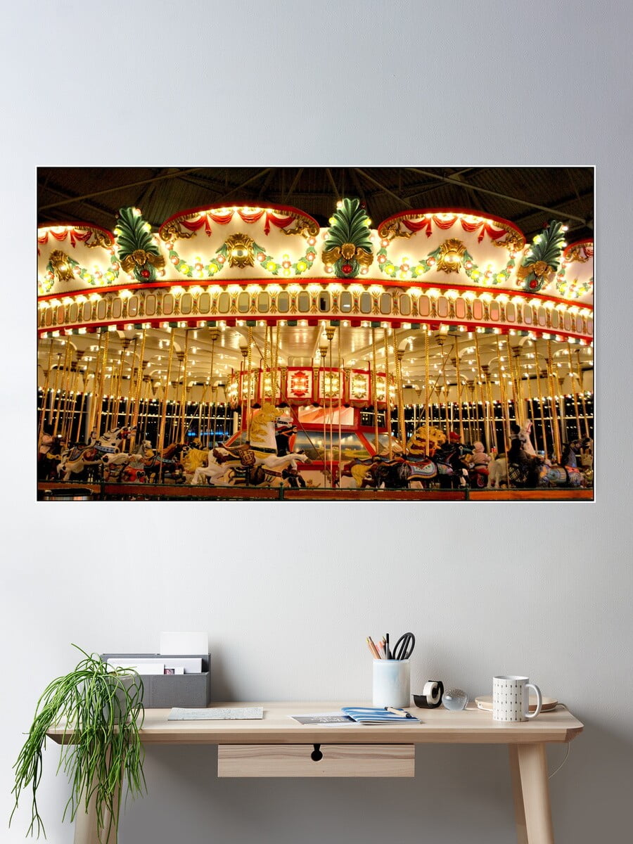 DOPAPRINT The 1921 C.W. Parker Carousel Poster Wall Art, Modern Wall ...