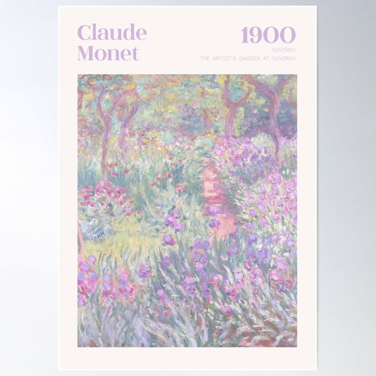 DOPAPRINT The Artist'S Garden At Giverny By Claude Monet, Lavender ...