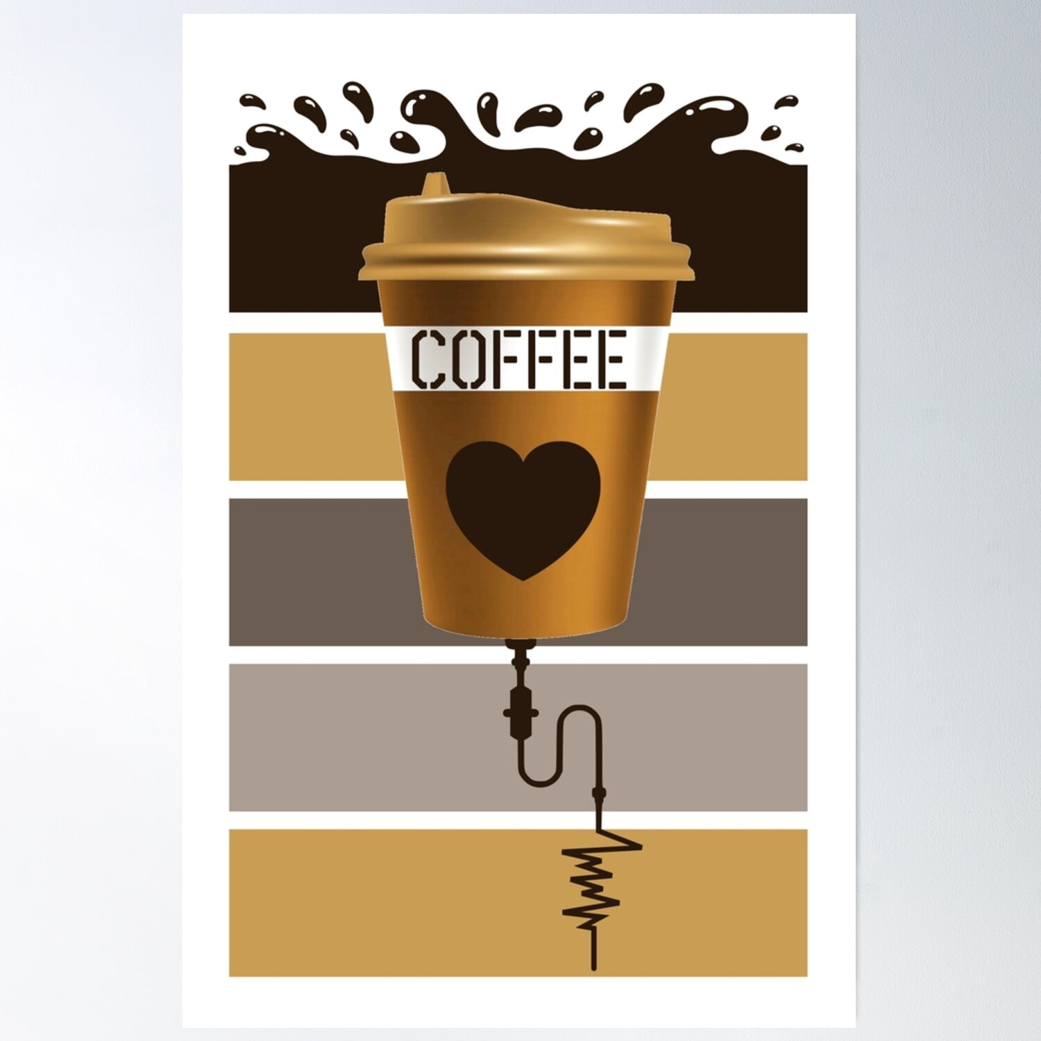 DOPAPRINT The Coffee Pulse Poster Wall Art, Modern Wall Decor NO FRAMED ...