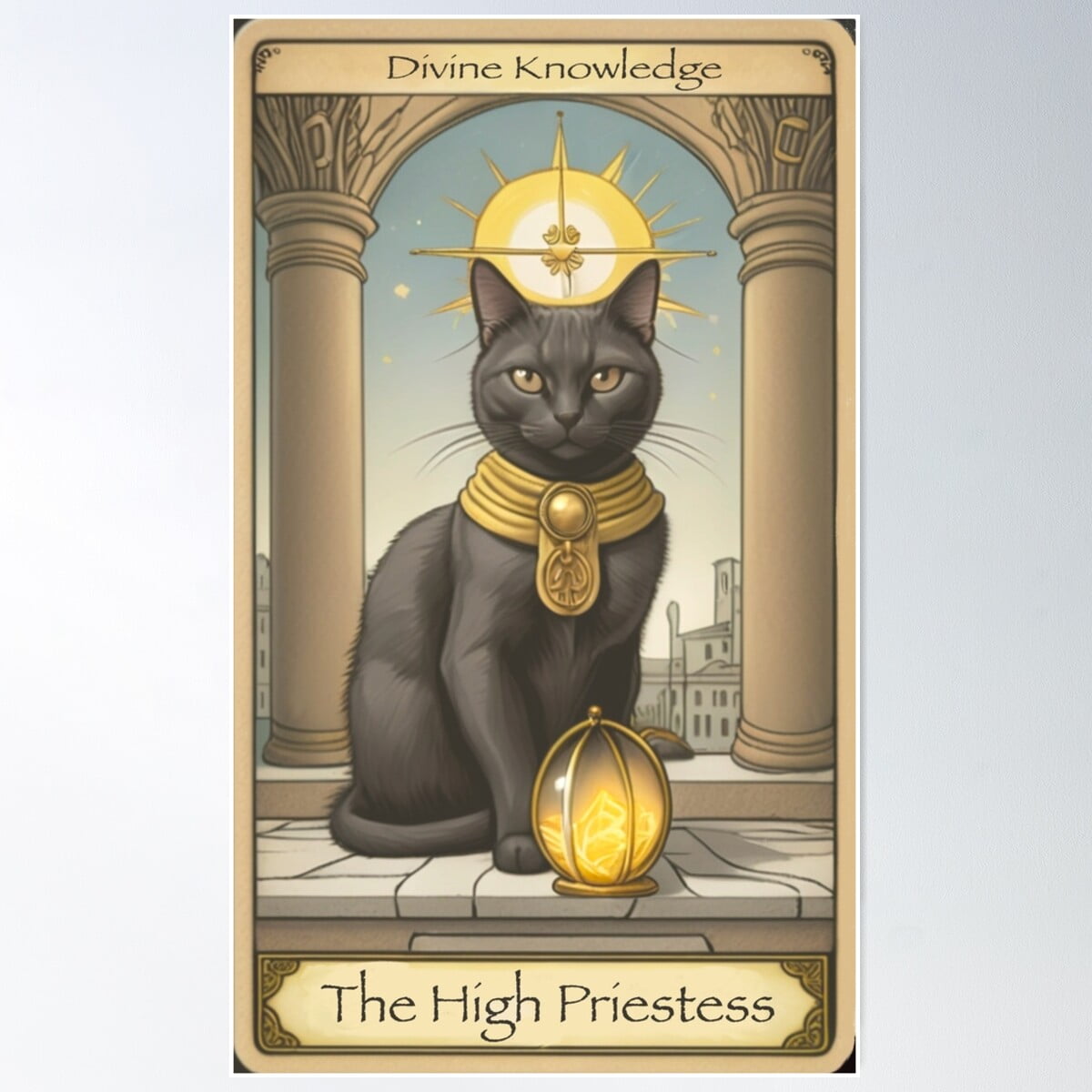 DOPAPRINT The High Priestess Cat Tarot Poster Wall Art, Bedroom NO ...