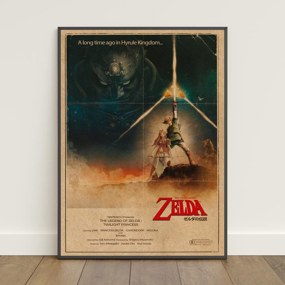 DOPAPRINT The Legend Of Zelda Poster, Retro Print, Wall Art, Kraft ...