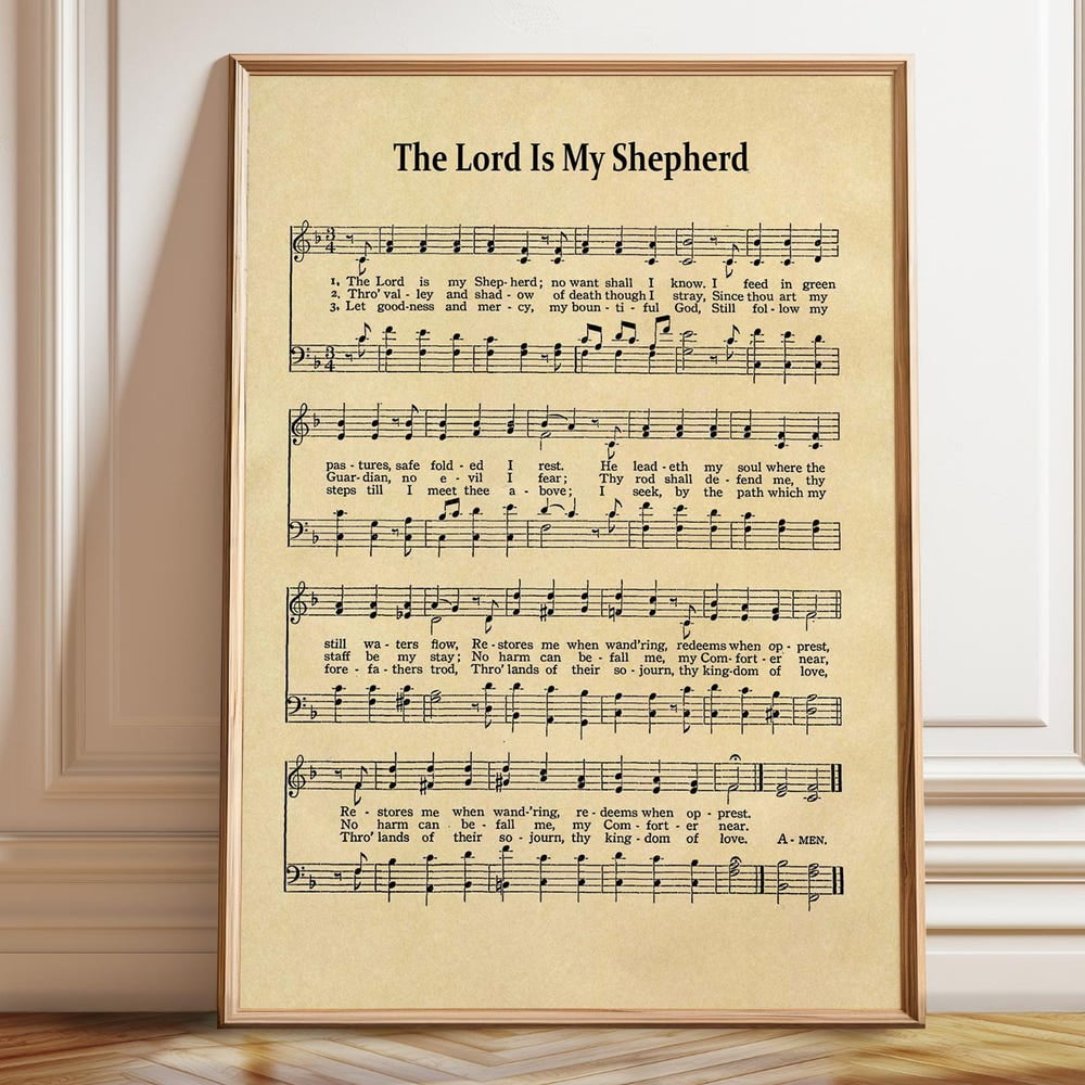 DOPAPRINT The Lord Is My Shepherd Hymn Sheet Hymn Music Sheet Posters ...