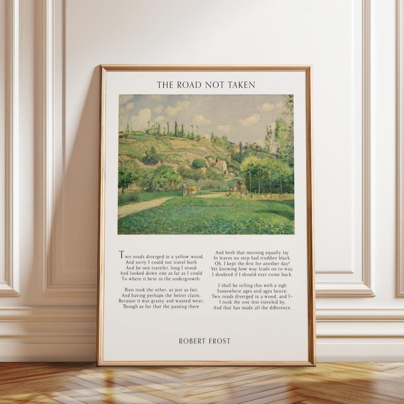 DOPAPRINT The Road Not Taken By Robert Frost Poem Poster Inspirational Wall Art For Home And ...