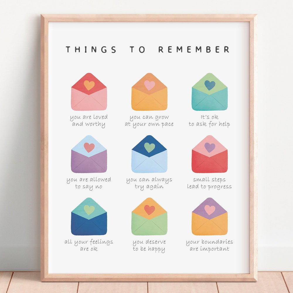 DOPAPRINT Things To Remember Poster, Coping Skills Poster, Therapist ...
