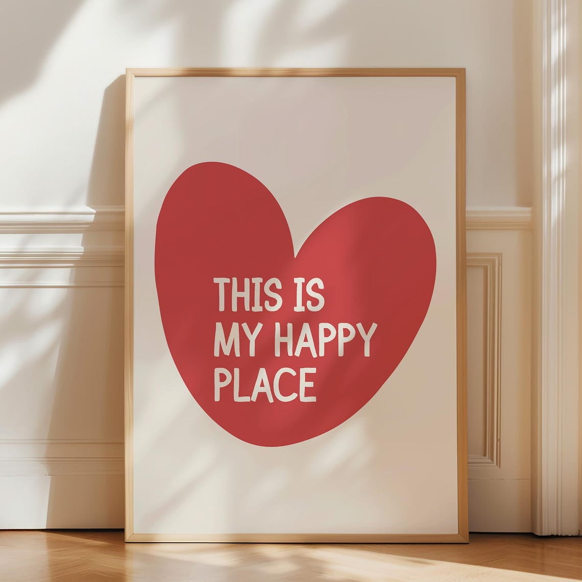 DOPAPRINT This Is My Happy Place Print, Room Decor, Red Heart Poster ...