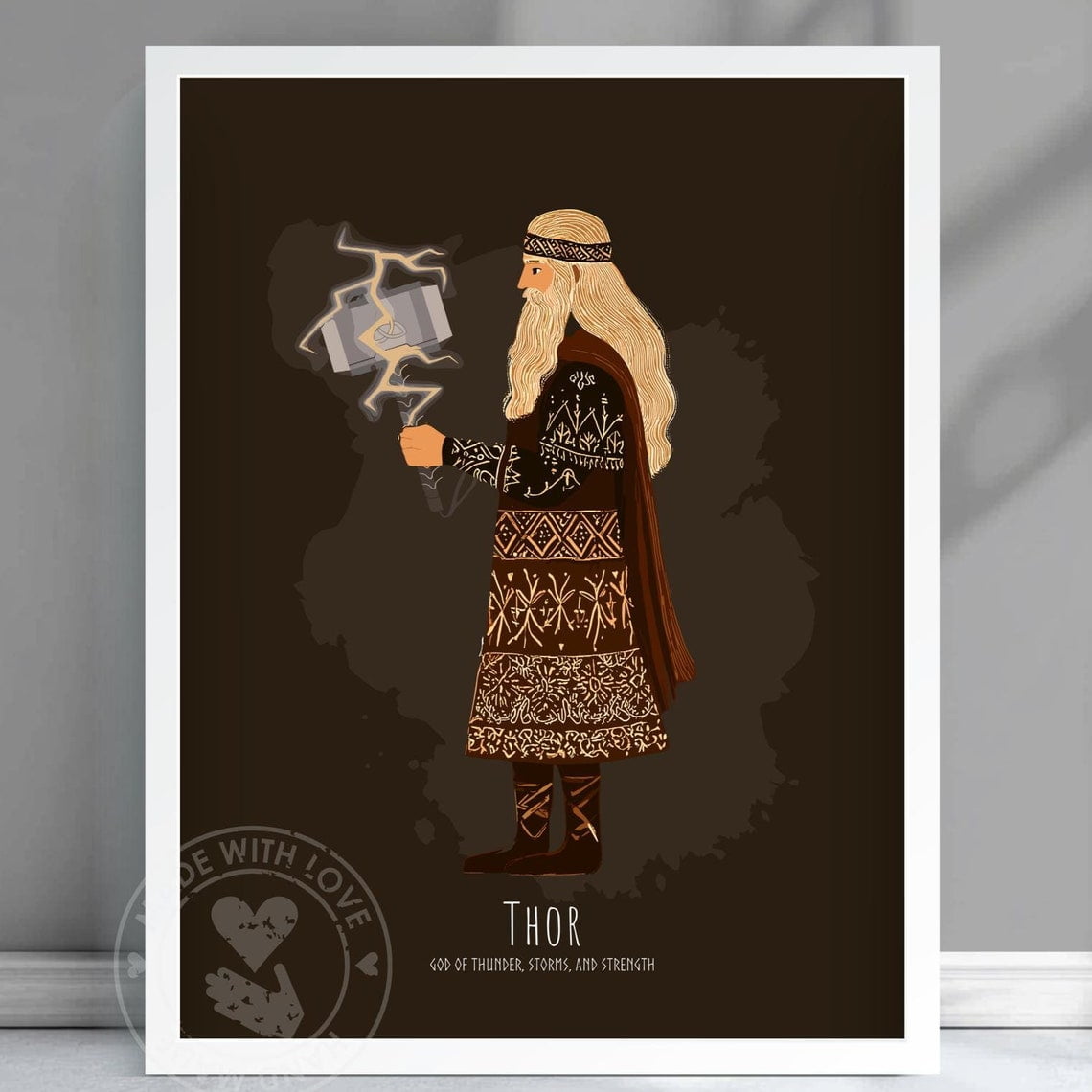 DOPAPRINT Thor God Poster, Thor Nordic God, Thor Norse God, Norse ...