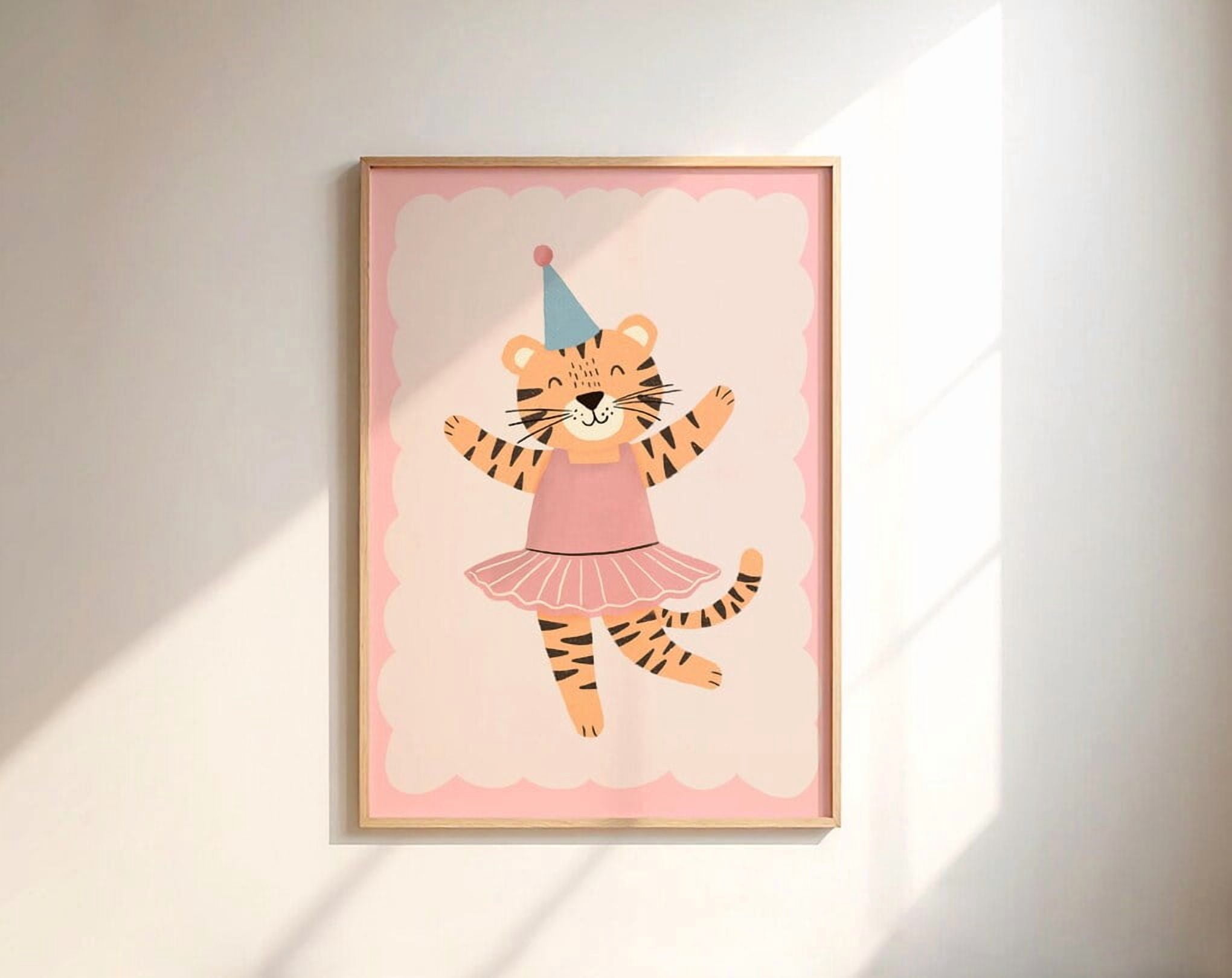 DOPAPRINT Tiger Ballerina Wall Art Poster For Girls Room Nursery Decor ...