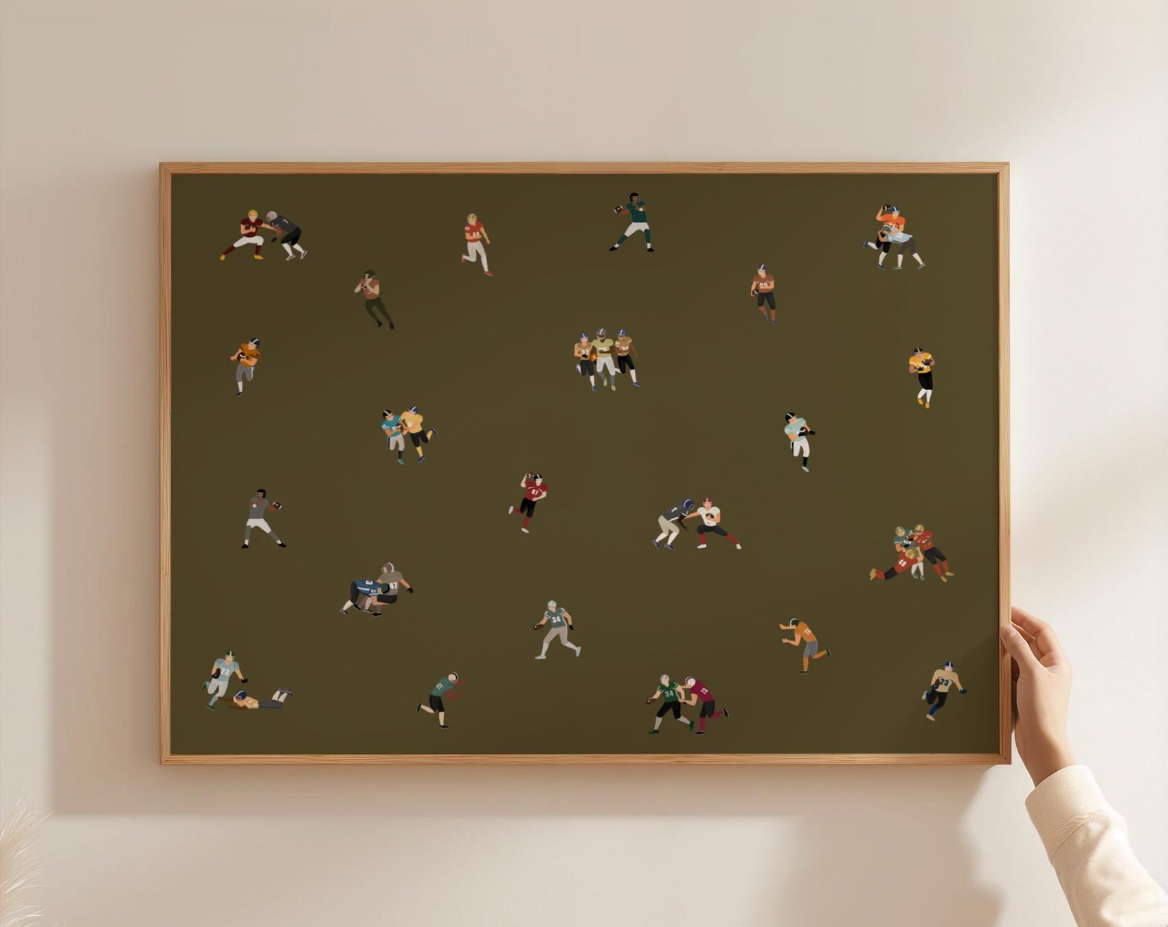 DOPAPRINT Tiny Football Players Print | Minimalist People Art Gift for ...
