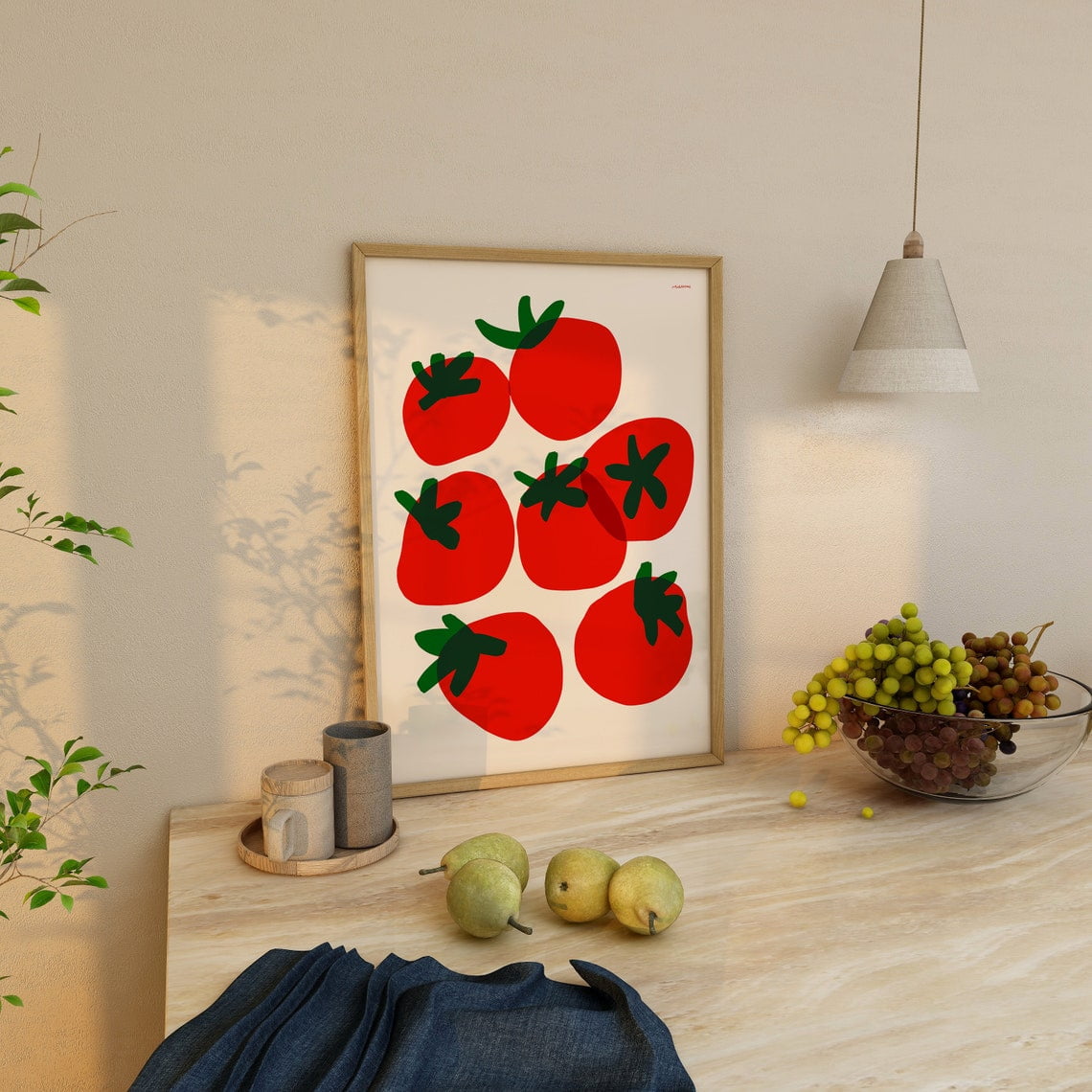DOPAPRINT Tomato Art Print Poster, Vintage Food Print, Trendy Retro ...