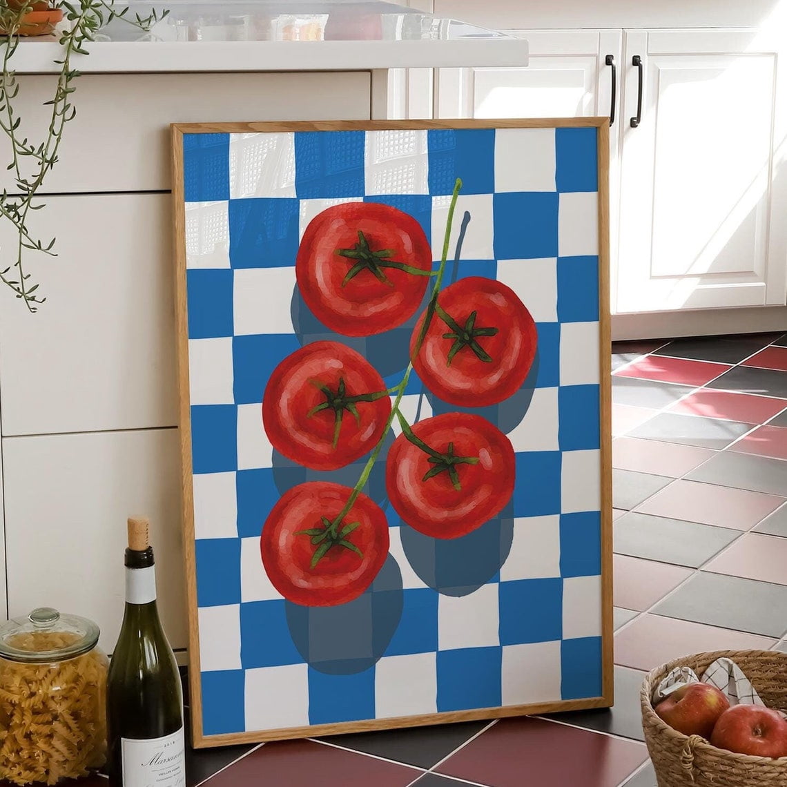 DOPAPRINT Tomato Print, Kitchen Wall Art, Retro Food Art Print, Trendy ...