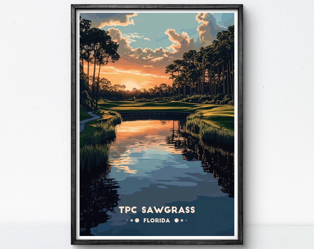 DOPAPRINT Tpc Sawgrass Golf Poster, Florida Golf Art Print, Iconic Golf ...