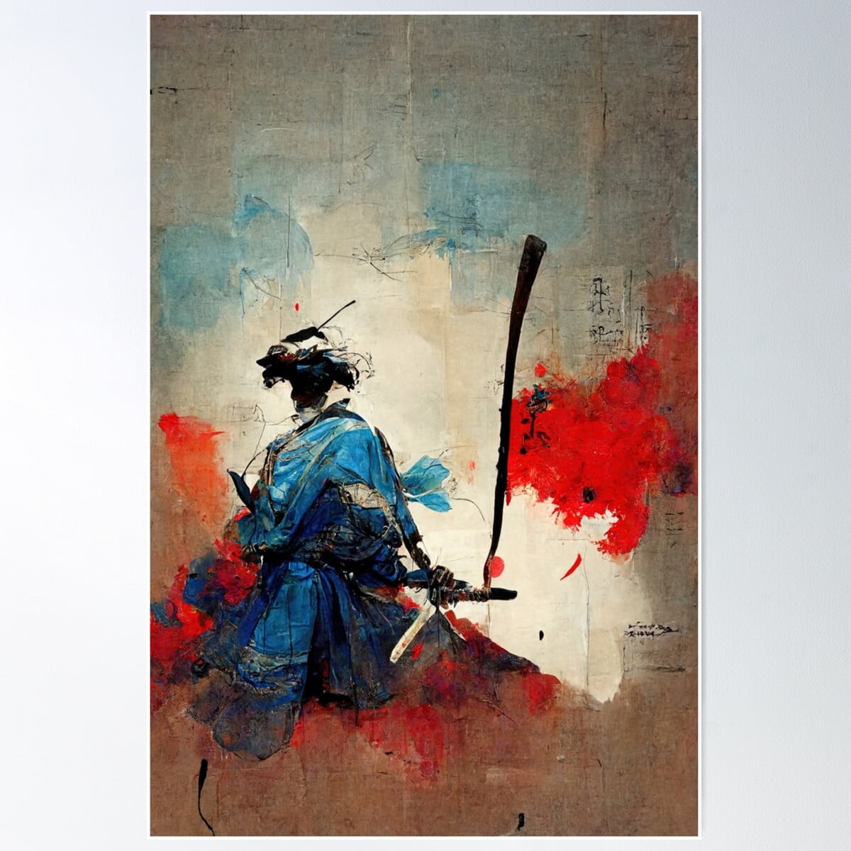 DOPAPRINT Traditional Japanese Art Samurai Warrior With Katana In Hand ...
