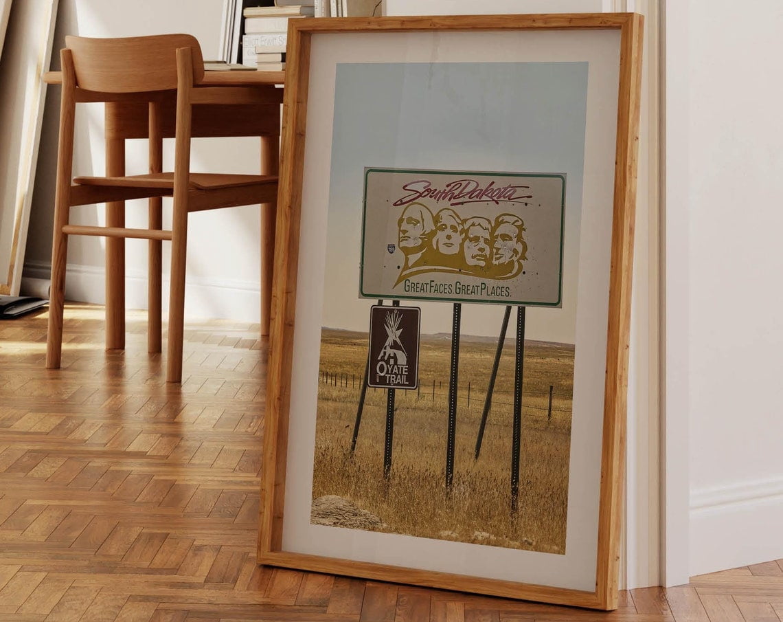DOPAPRINT Travel Snapshot Dakota Print South Dakota Art Wall Decor ...