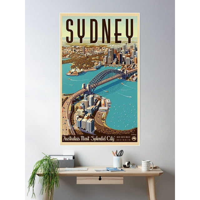 DOPAPRINT Travelling Down Under #Sydney Poster Wall Art, Modern Wall Decor NO FRAMED POSTER ...