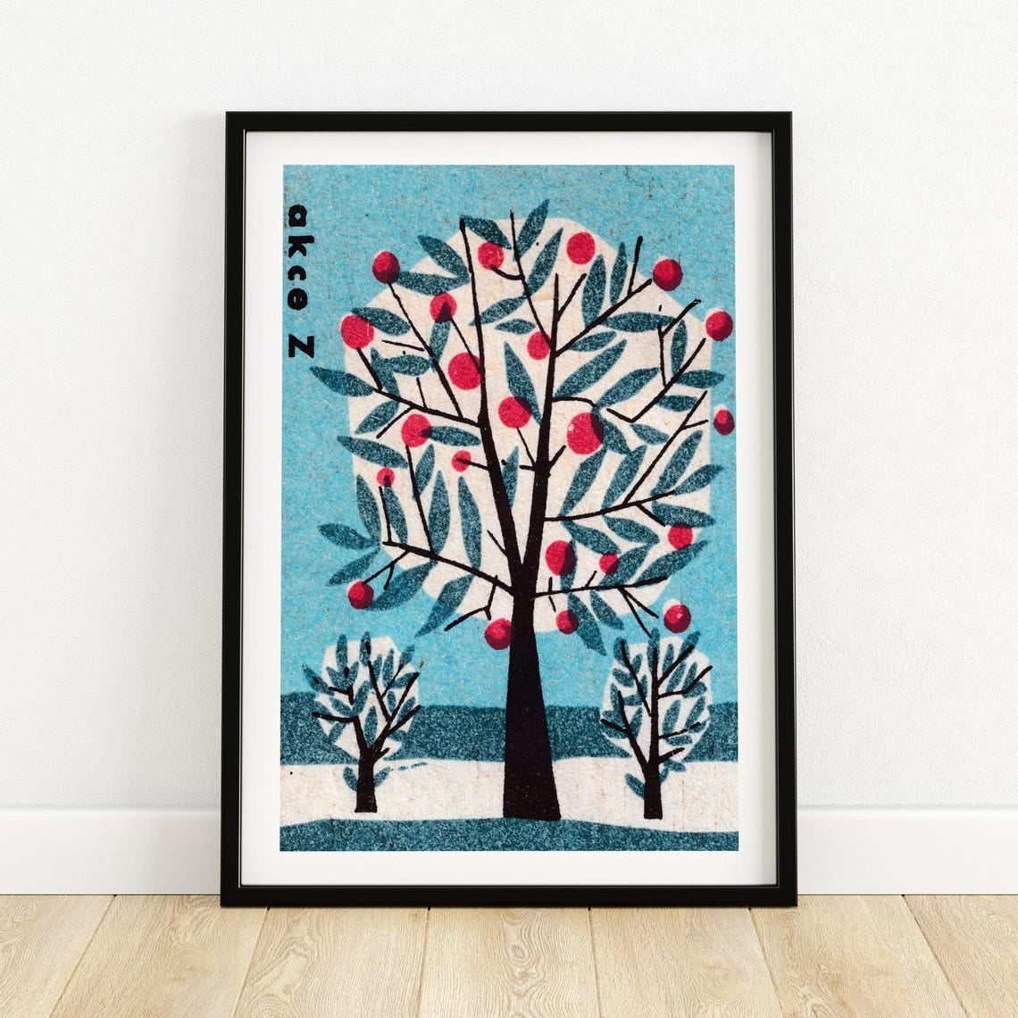 DOPAPRINT Tree Full Of Red Apples - Matchbox Print - Wall Art - Vintage ...