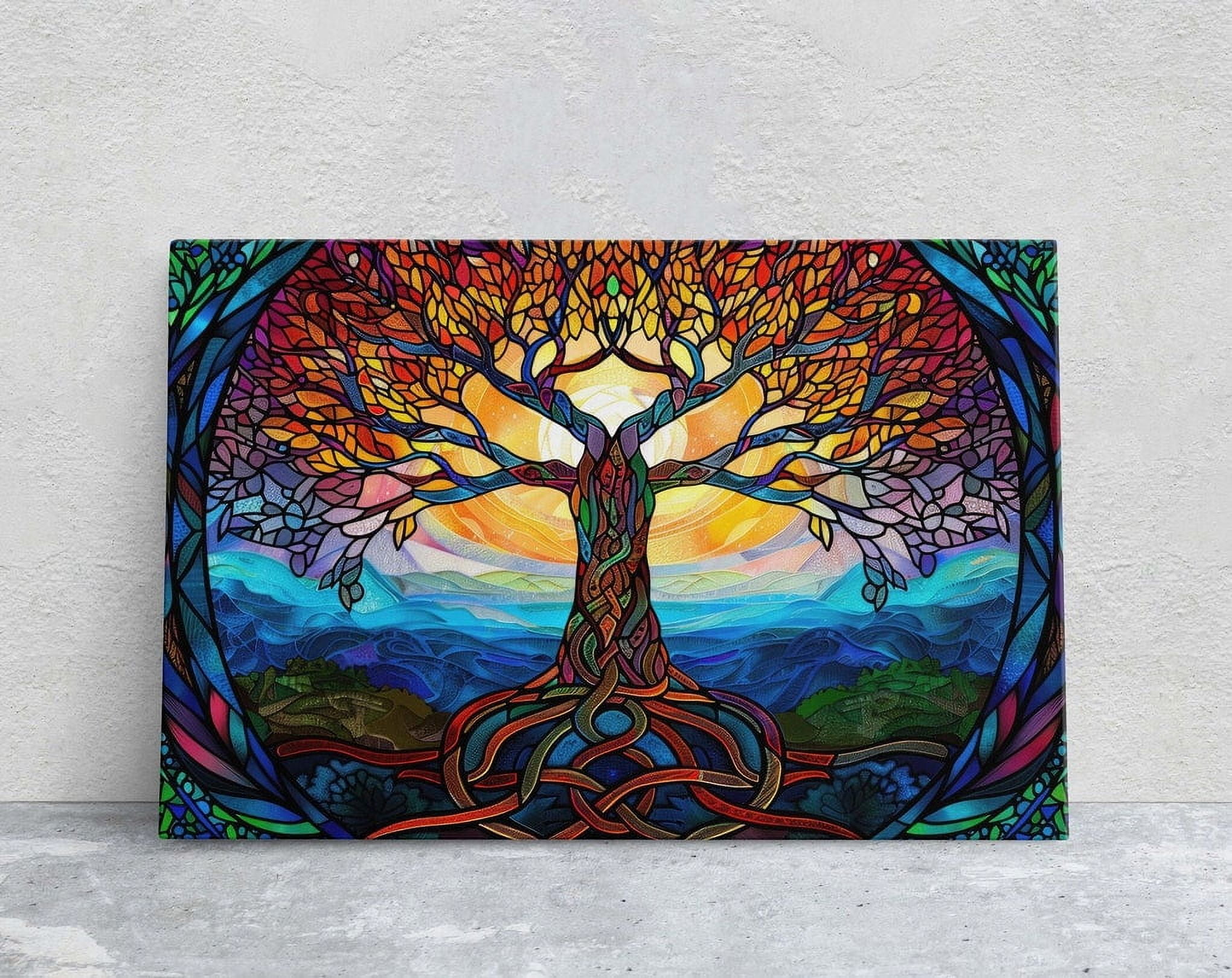 DOPAPRINT Tree Of Life, Yggdrasil Painting, Norse Mythology, Celtic Art, Stained Glass, Symbolic ...