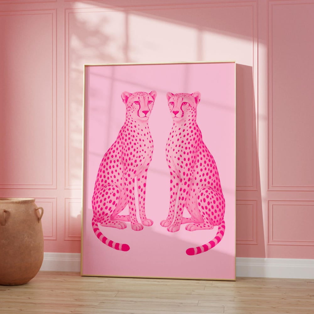 DOPAPRINT Trendy Pink Leo.Pard Wall Art Cute Cheetah Print Preppy Dorm ...