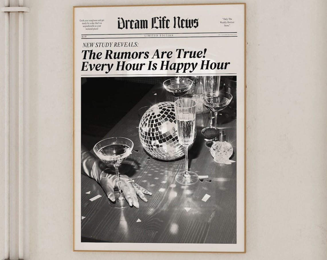 DOPAPRINT Trendy Prints And Posters Newspaper Wall Art Every Hour Is ...