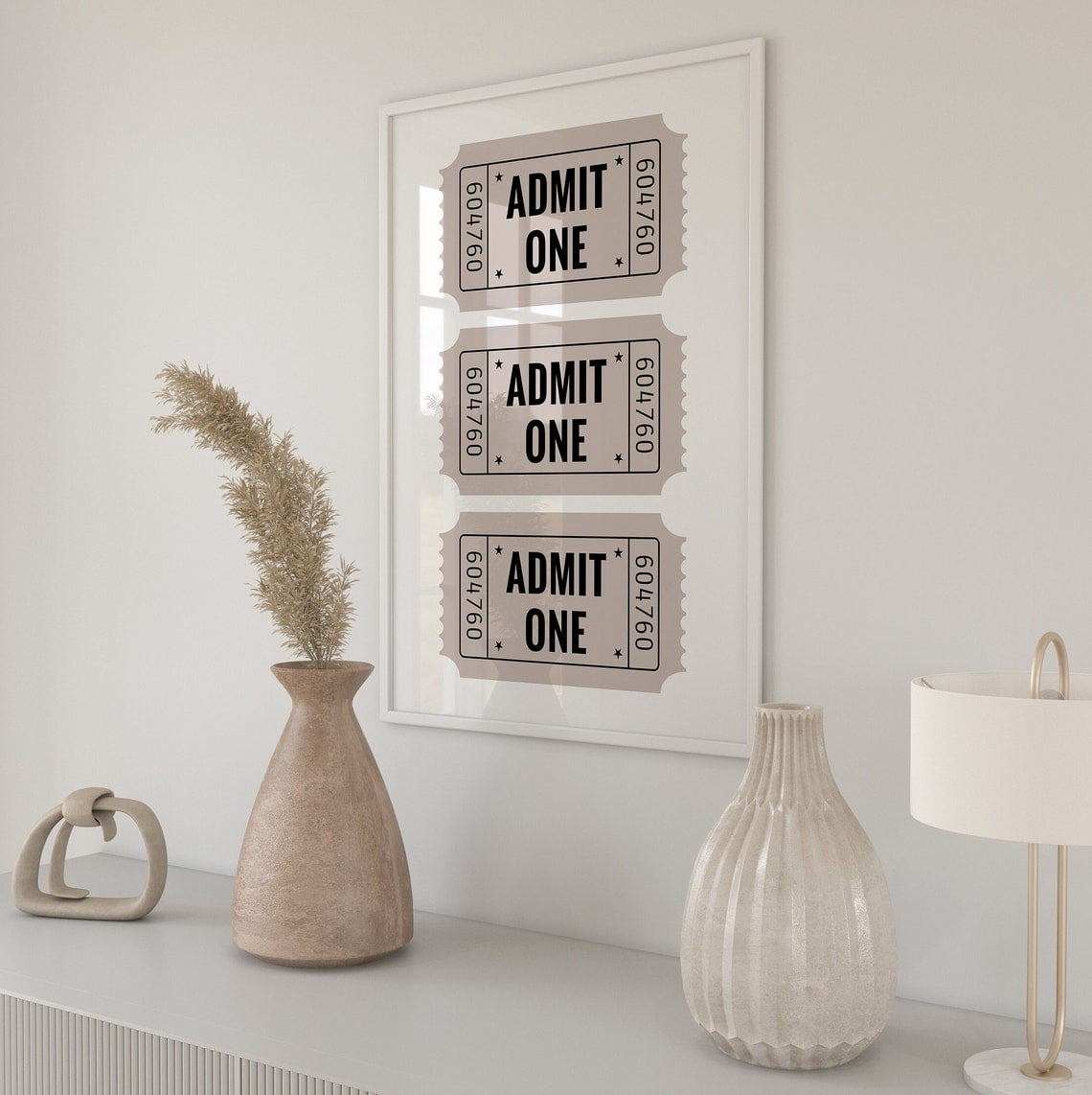 DOPAPRINT Trendy Wall Art, Pink Retro Print, Life Ticket Stub Poster ...