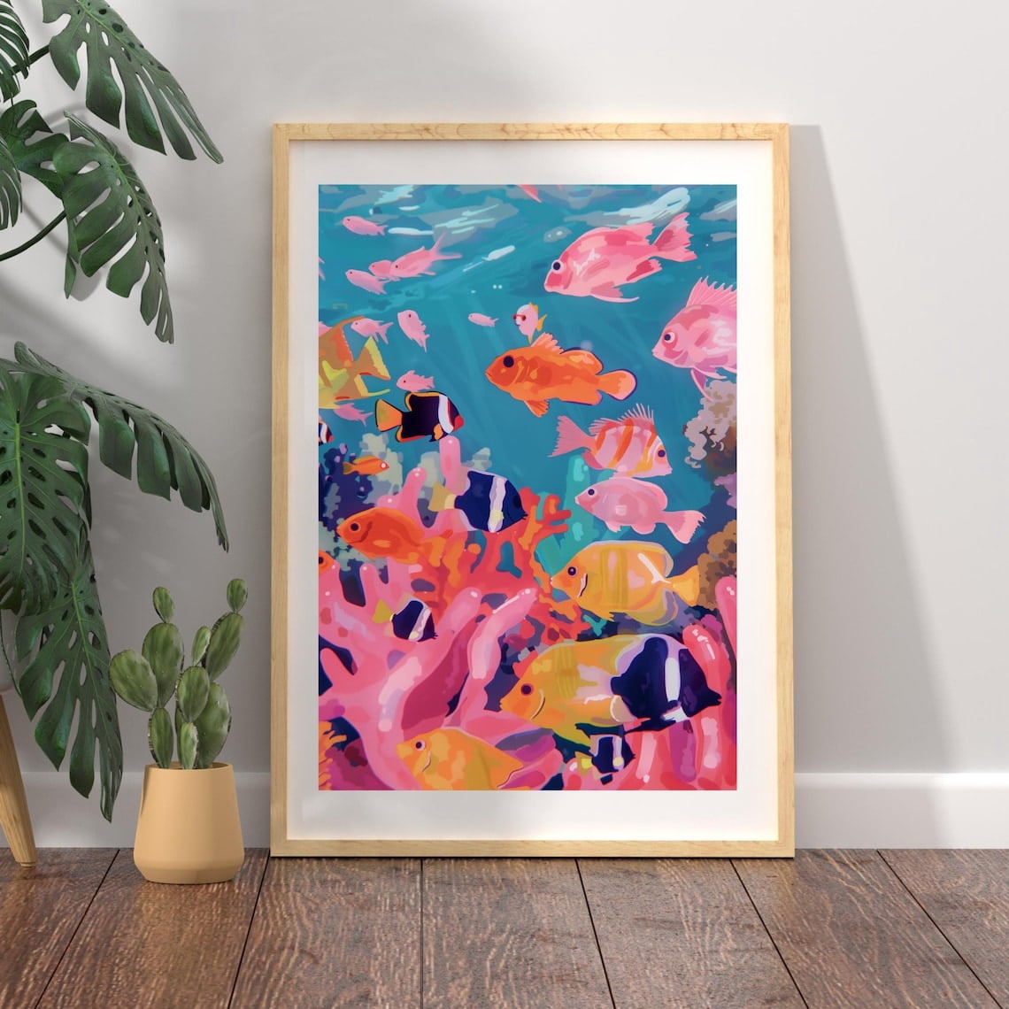 DOPAPRINT Tropical Fish Wall Art, Colorful Underwater Poster, Bathroom ...