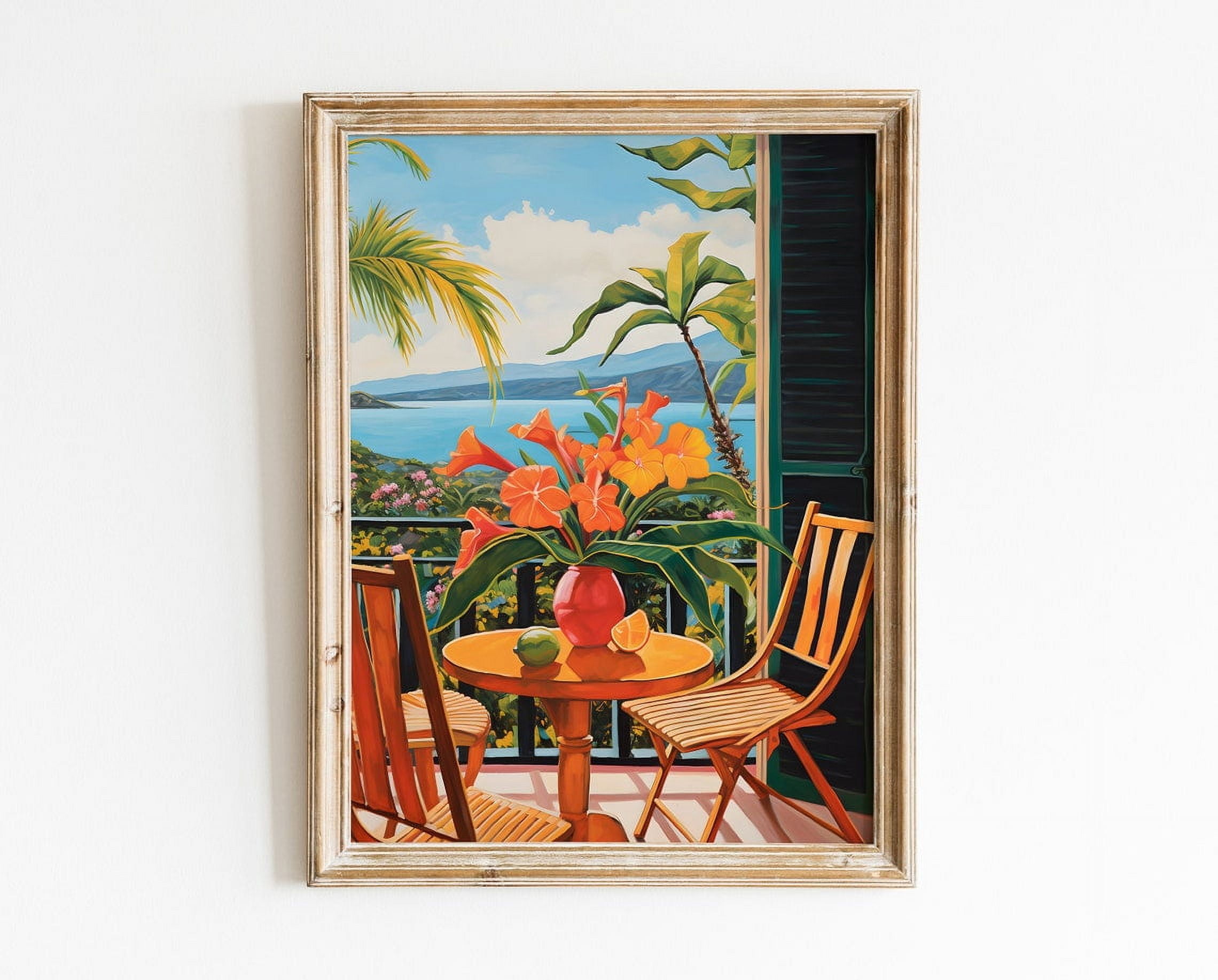 DOPAPRINT Tropical Landscape Cute Art Print, Retro Still Life Painting ...