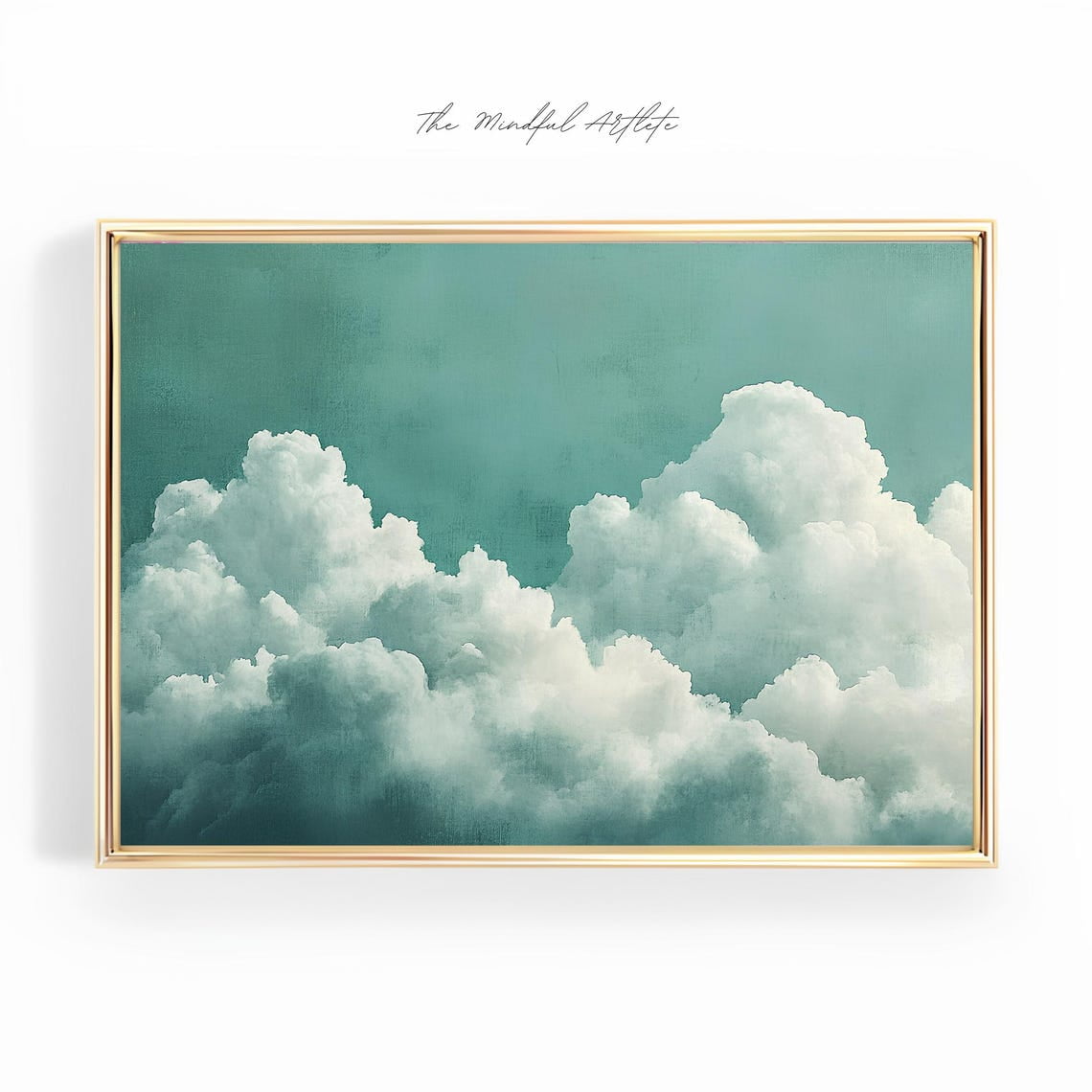 DOPAPRINT Turquoise Cloud Green Cloud Painting Large Horizontal Wall ...