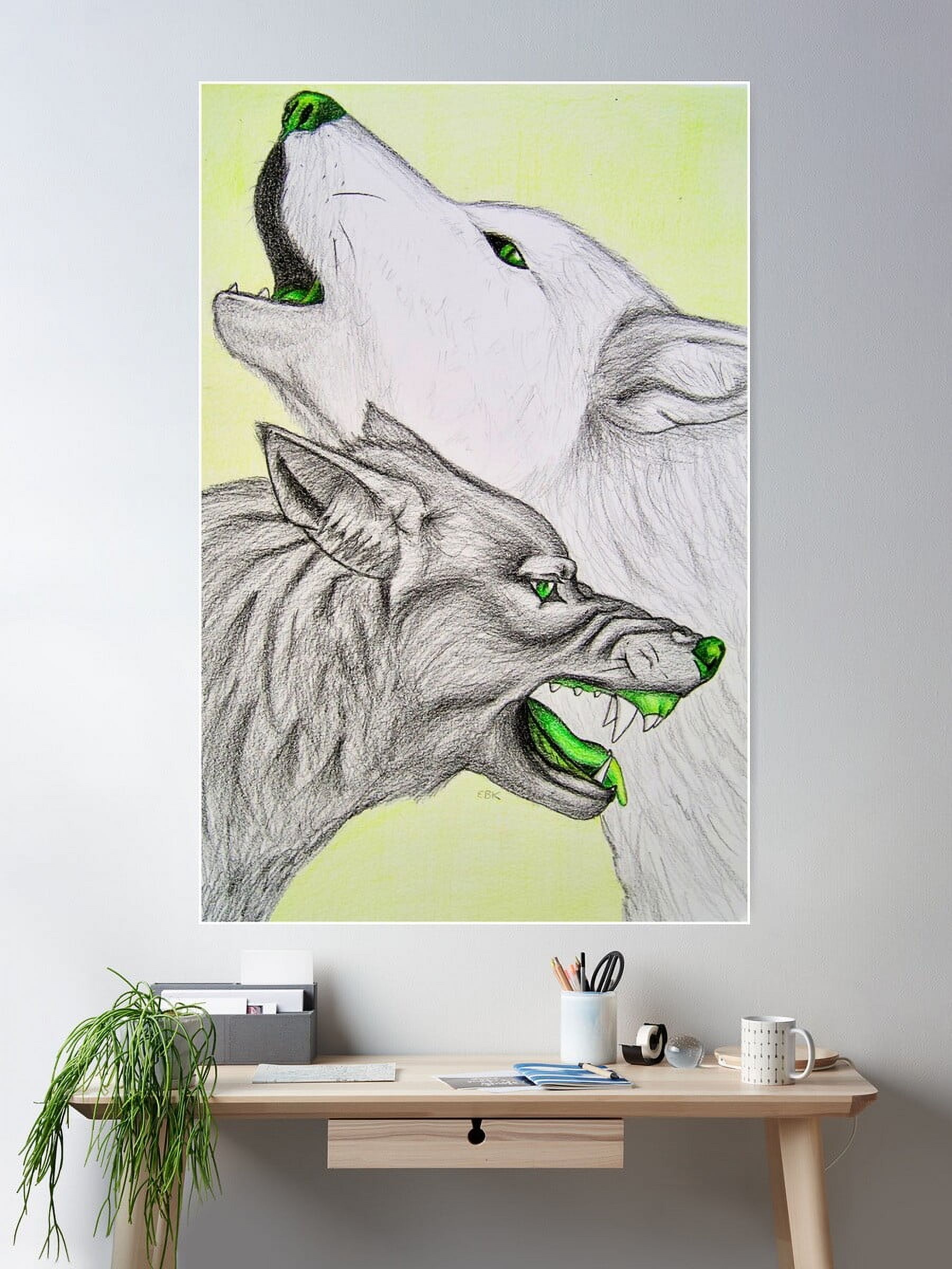 DOPAPRINT Two Wolves Poster Wall Art, Modern Wall Decor NO FRAMED ...