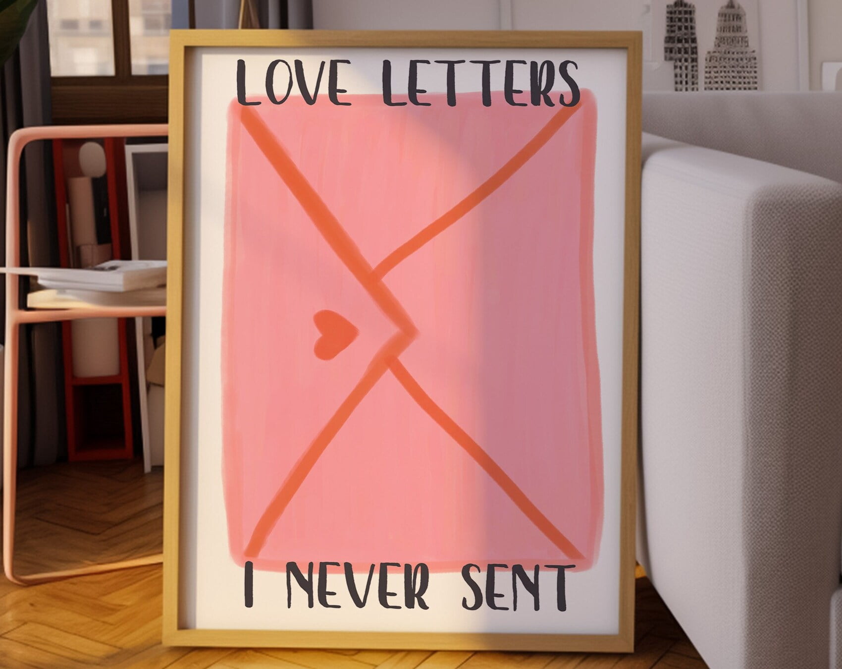 DOPAPRINT Typography Poster, Love Love Letters I Never Sent, Quote ...