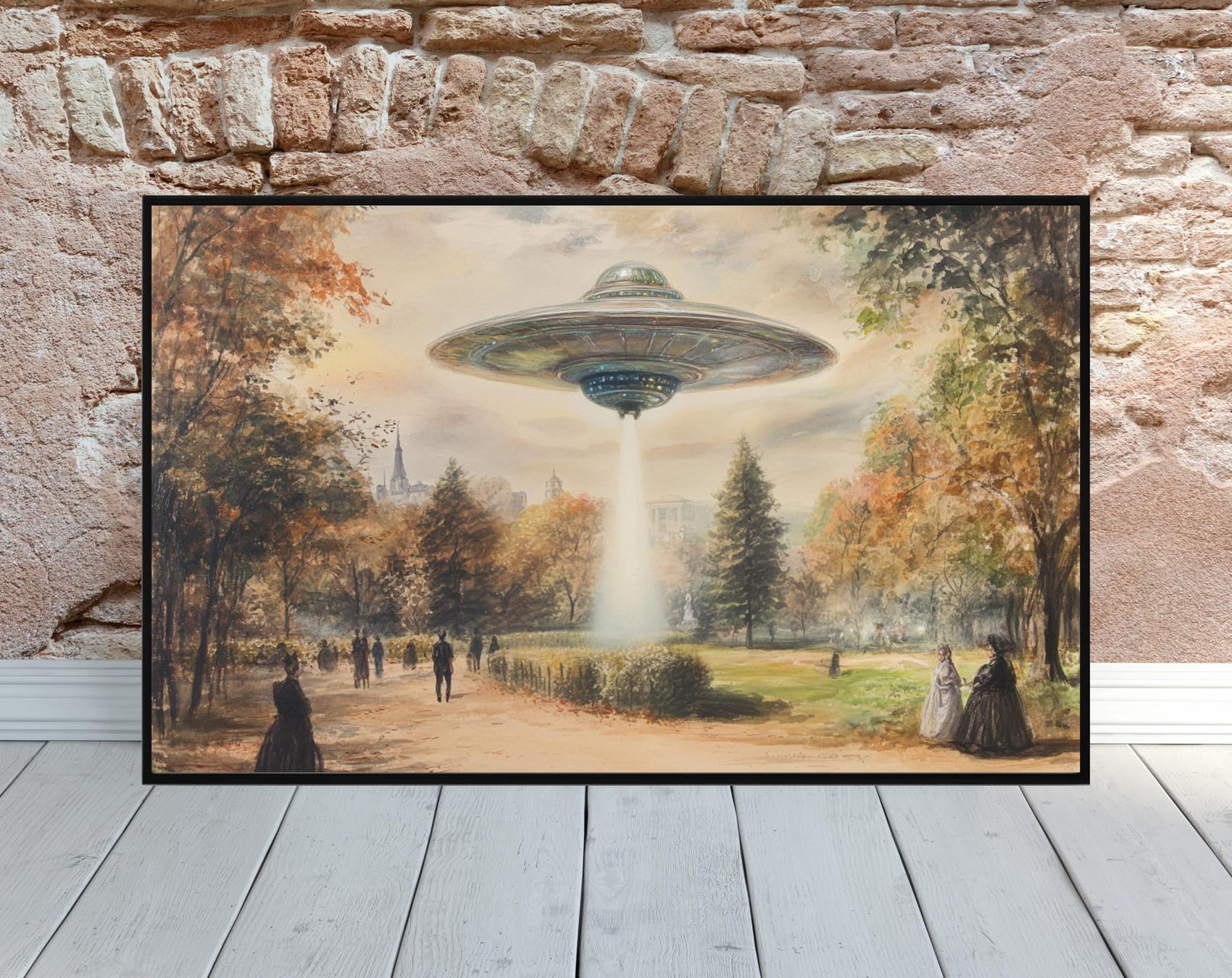 DOPAPRINT UFO Wall Art Victorian Landscape Funny Altered Art Poster ...