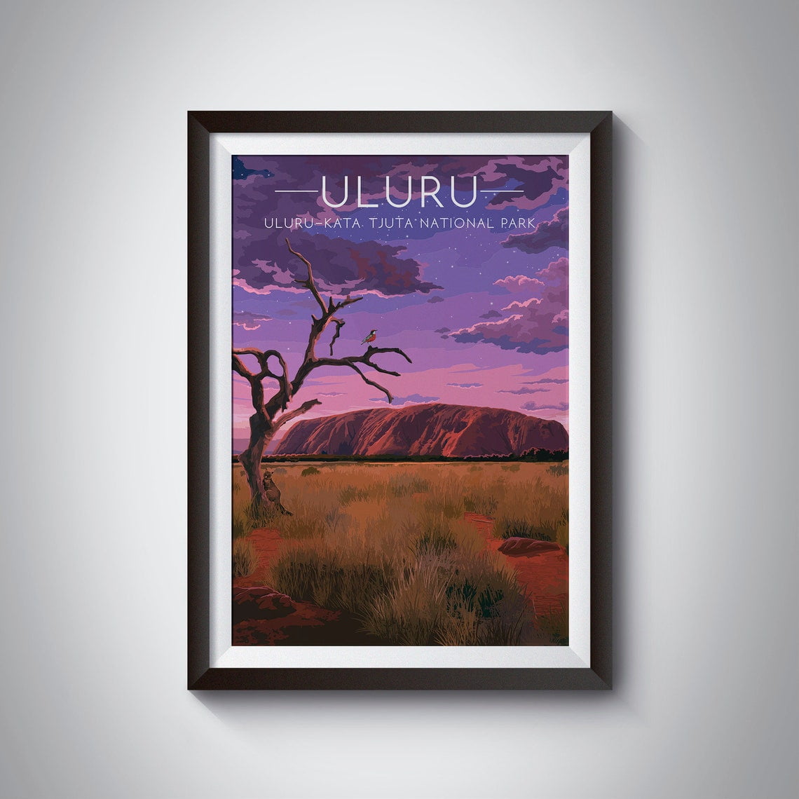 DOPAPRINT Uluru Poster, Australia Travel Print, Uluru Kata Tjuta ...