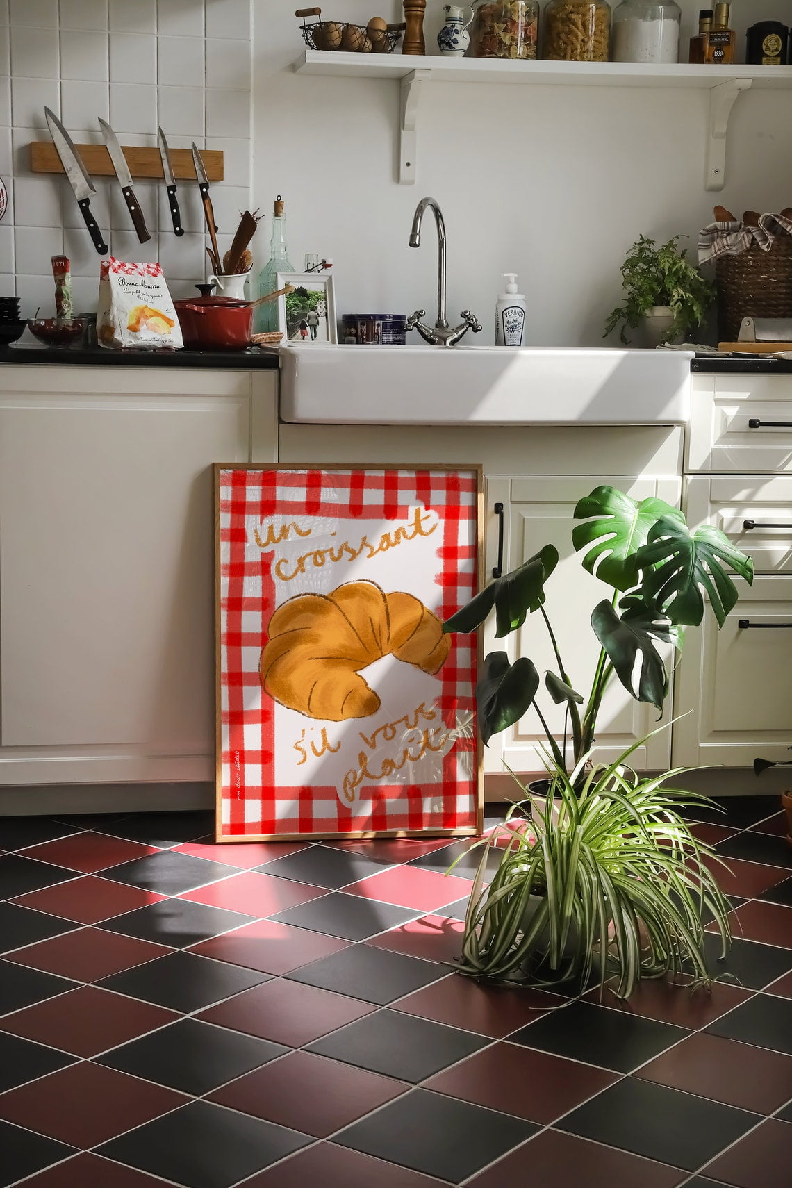 DOPAPRINT Un Croissant Breakfast Art Print Poster, Food Trendy Retro ...