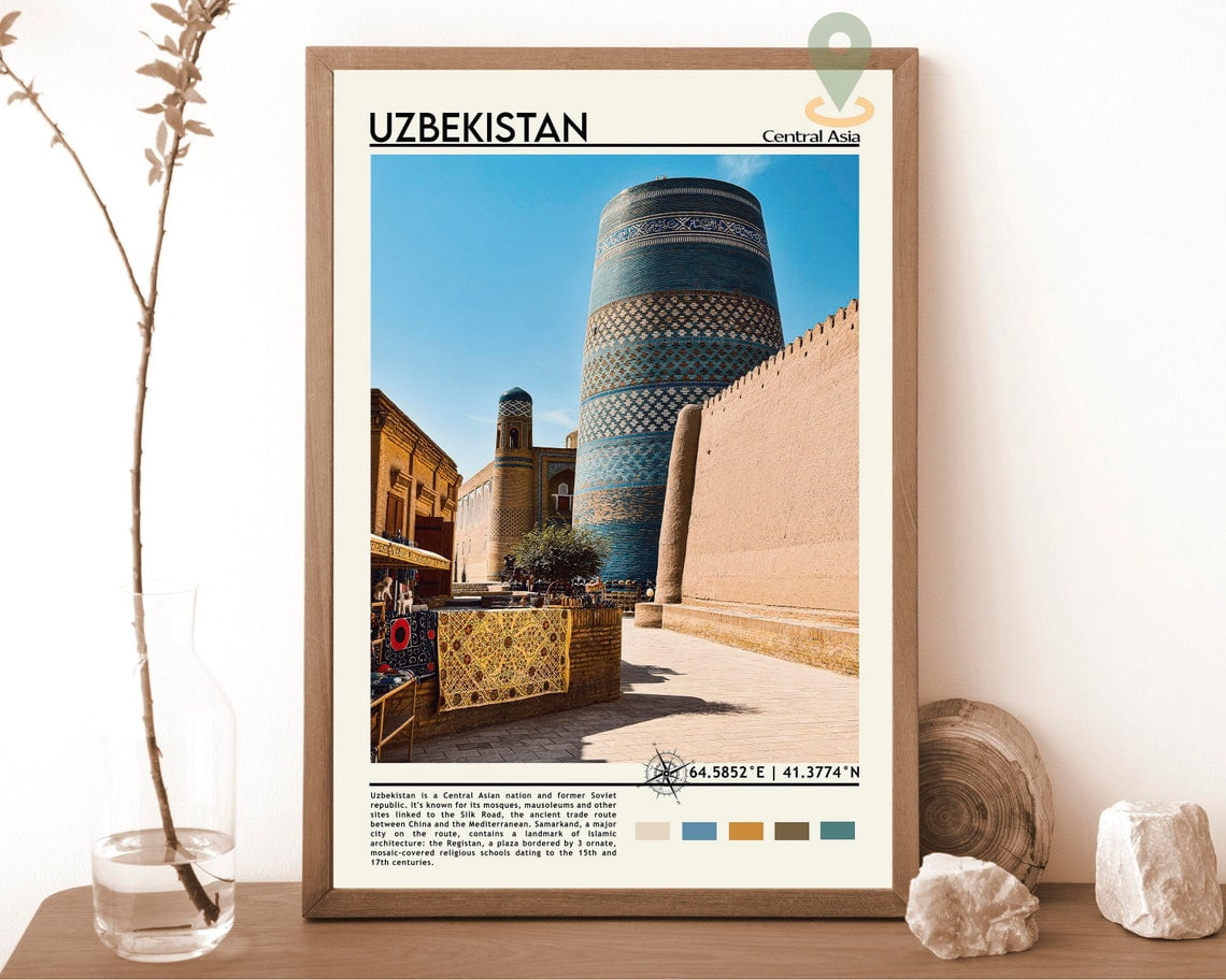 DOPAPRINT Uzbekistan Print, Uzbekistan Art, Uzbekistan Poster ...