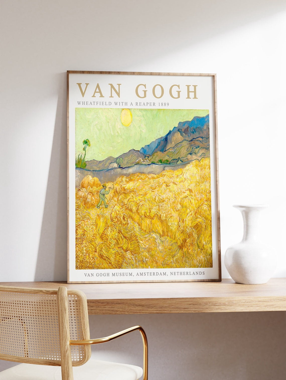 DOPAPRINT Van Gogh Exhibition Poster, Wheatfield With A Reaper, Vincent ...