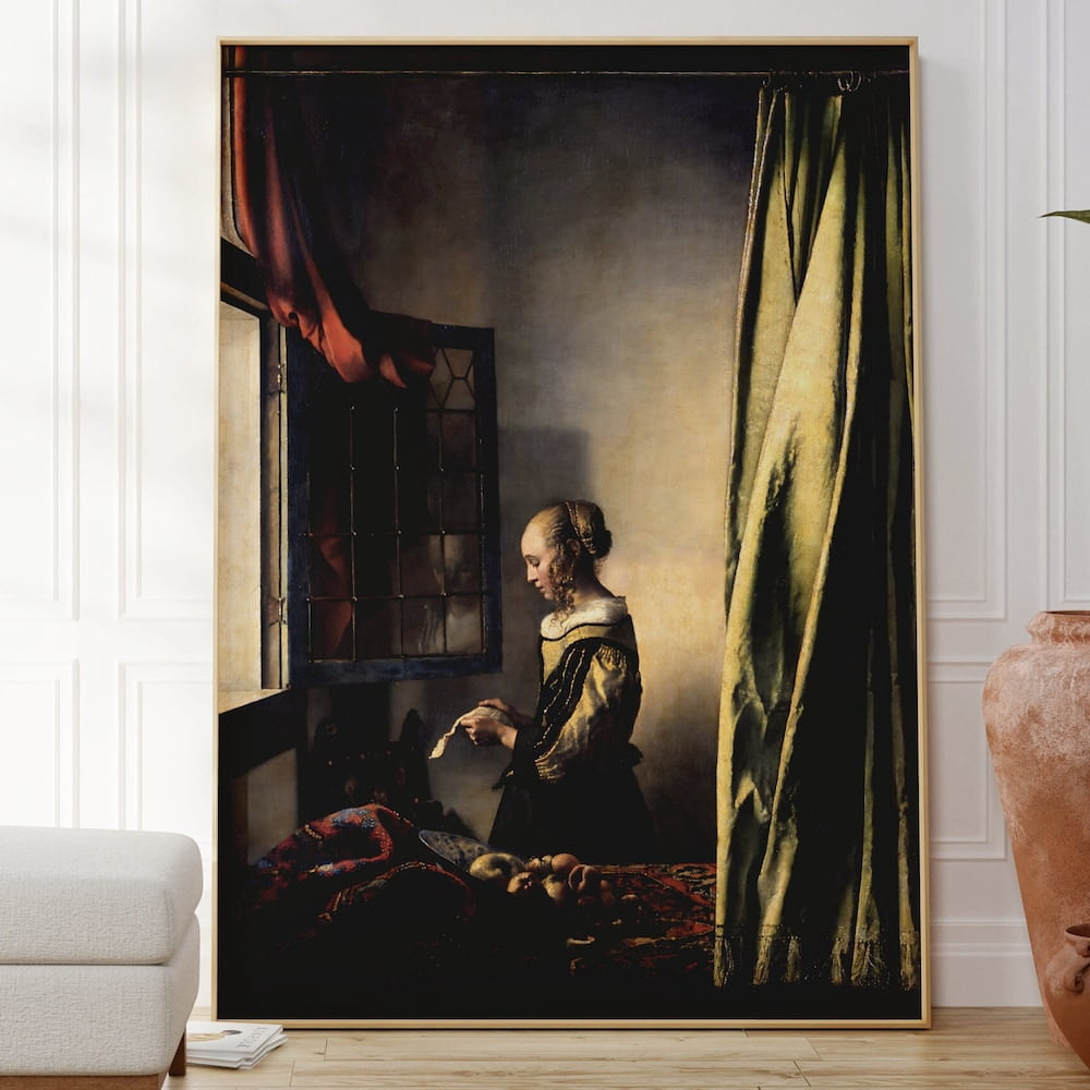 DOPAPRINT Vermeer Poster - Woman Reading a Letter at an Open Window ...