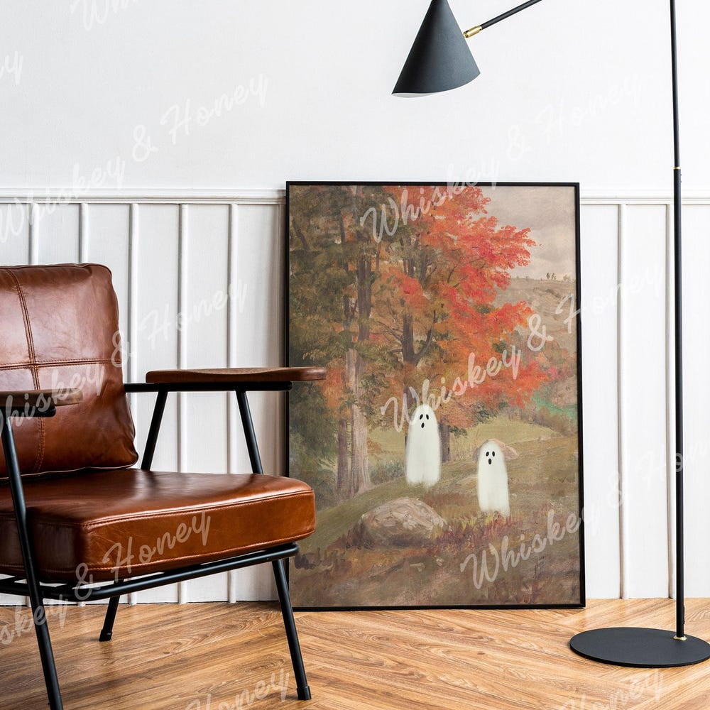 DOPAPRINT, Vertical Ghost Painting Art Print, Ghost Oil Painting ...