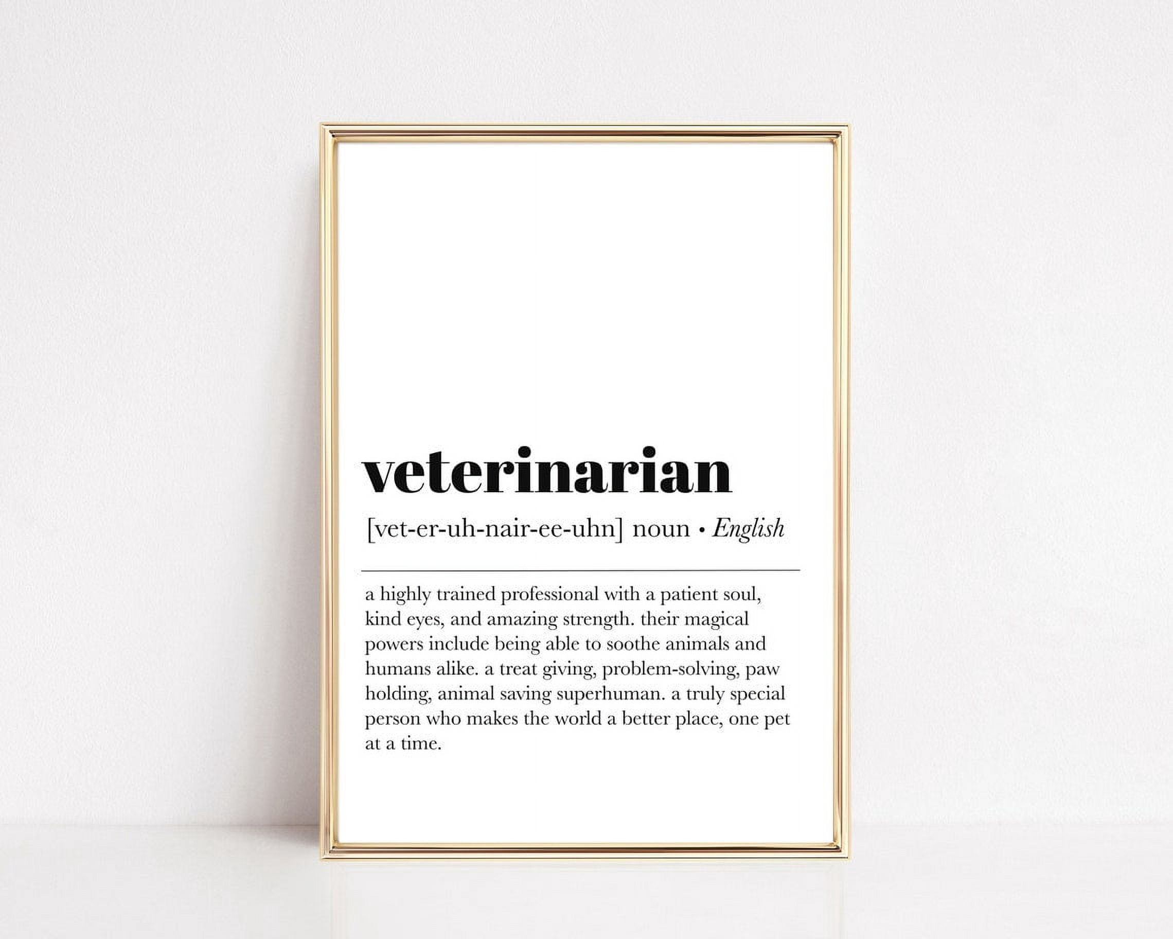 DOPAPRINT Veterinarian Definition Print Veterinarian Gift Veterinarian ...