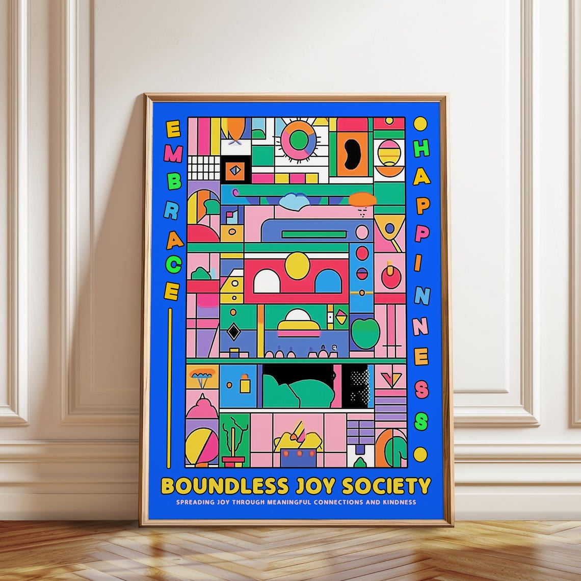 DOPAPRINT Vibrant Abstract Joy Poster - Inspirational Geometric Design ...
